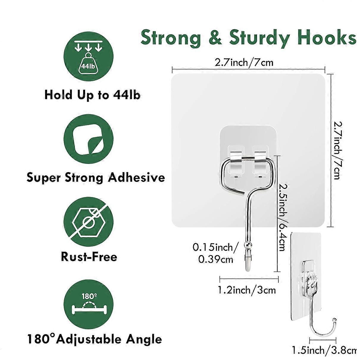 Large adhesive hook, wall hook, strong removable adhesive hook(20pcs ...