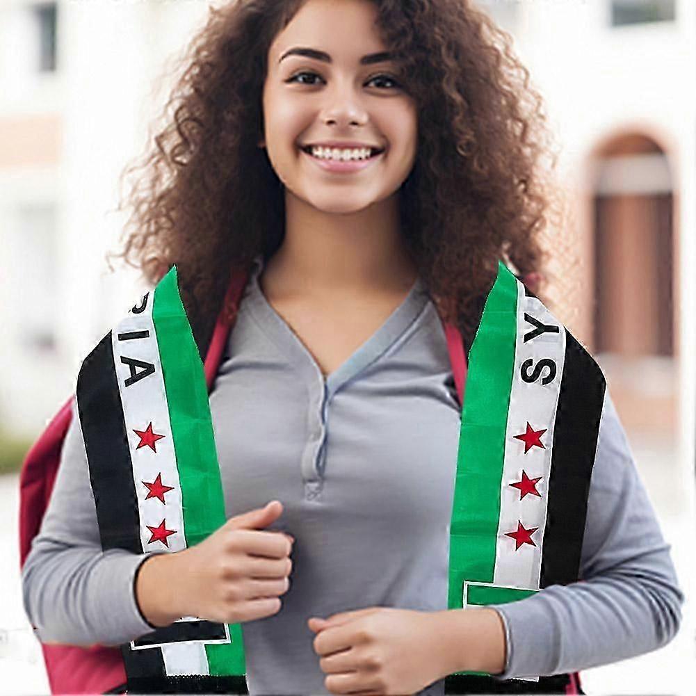 Syria Syrian Country Lightweight Flag Printed Style Scarf 135cm/53.14 ...
