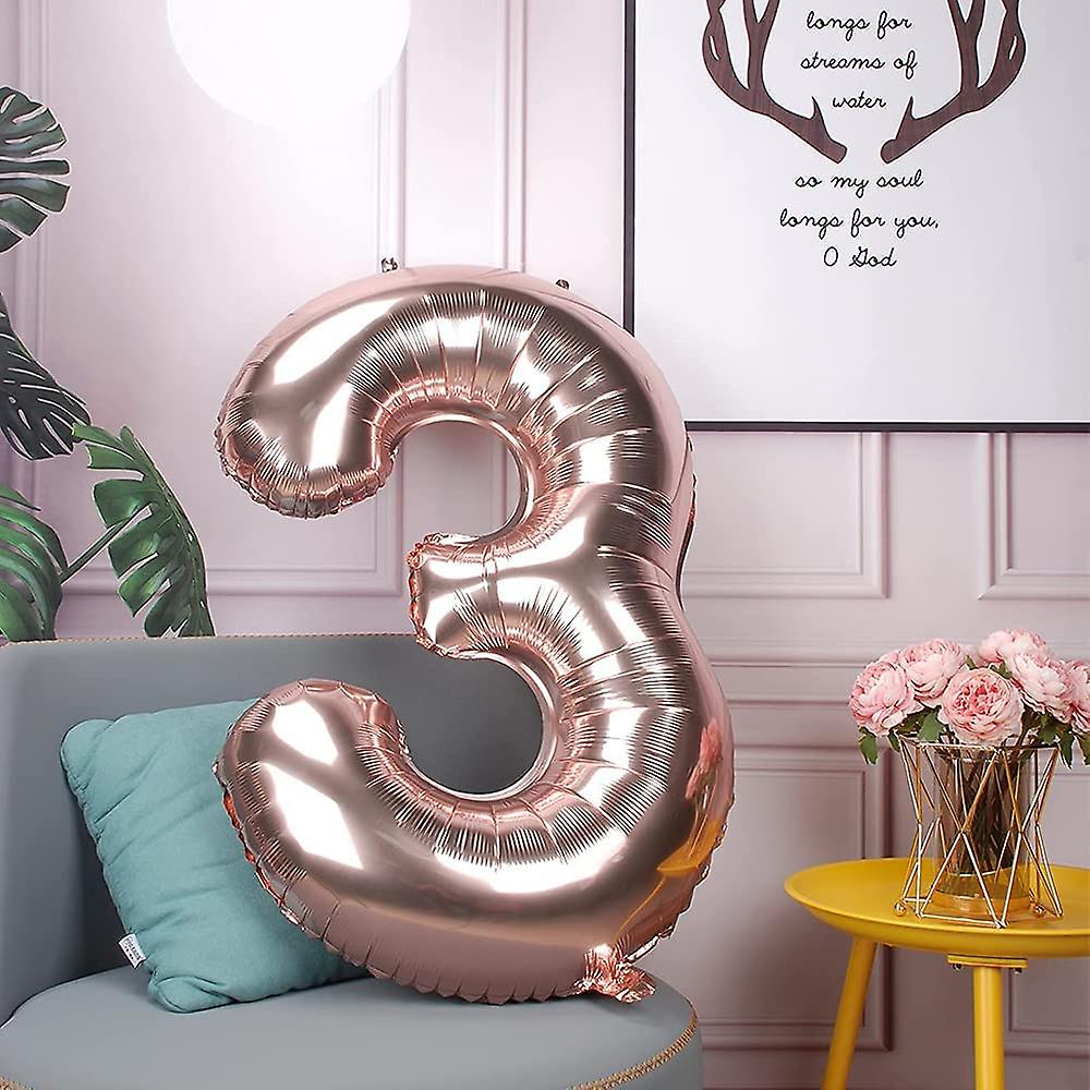 Rose Gold 30 Number Balloons Big Giant Jumbo Large Number 30 Foil Mylar ...