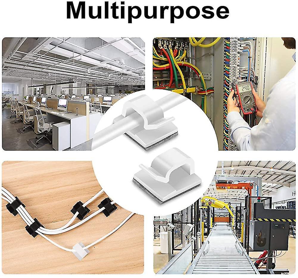 120 stk. kabelclips, kabelholder med stærke selvklæbende puder ...