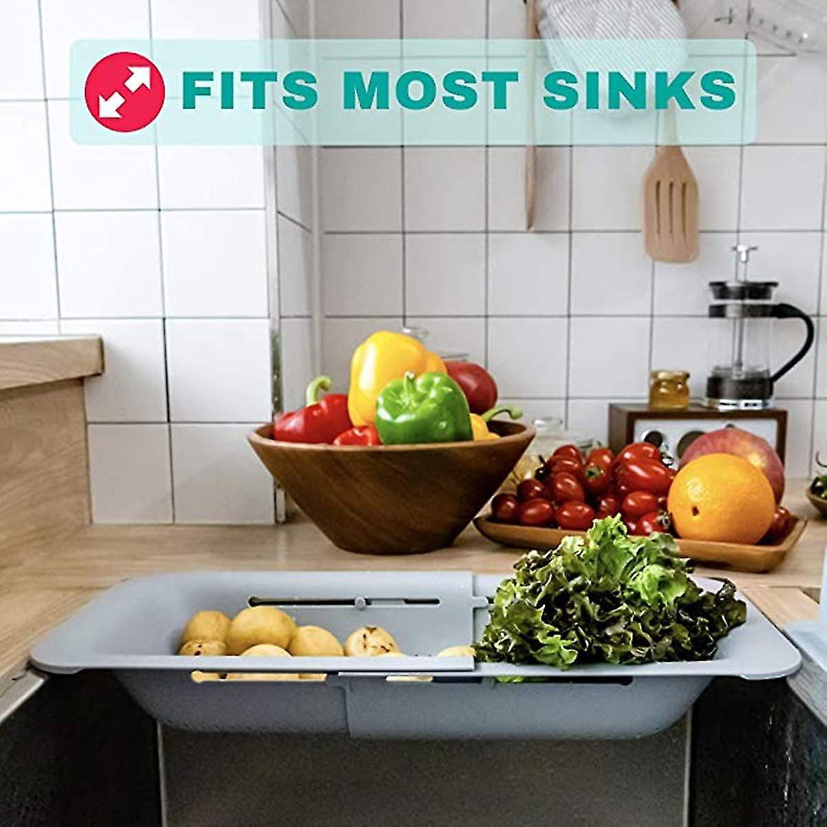 Sink Strainer Rack Multifunctional Kitchen Storage Rack Adjustable Sink ...