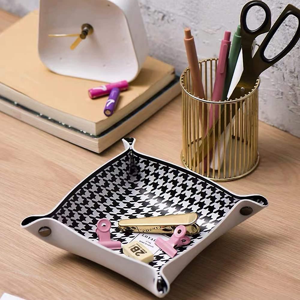 Key Tray Coin Tray Small Valet Tray Pu Leather Desktop Organizer ...