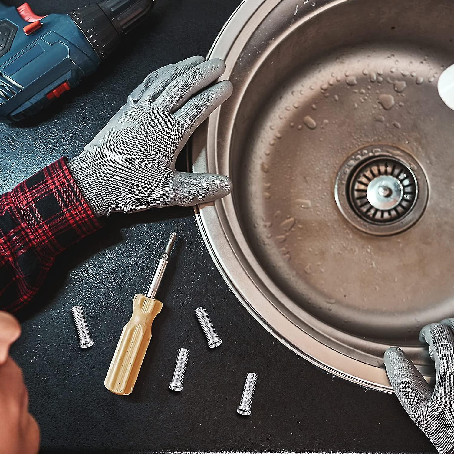 Stainless Steel Sink Basket Screw Home Washbasin Drain Strainer 4 ...