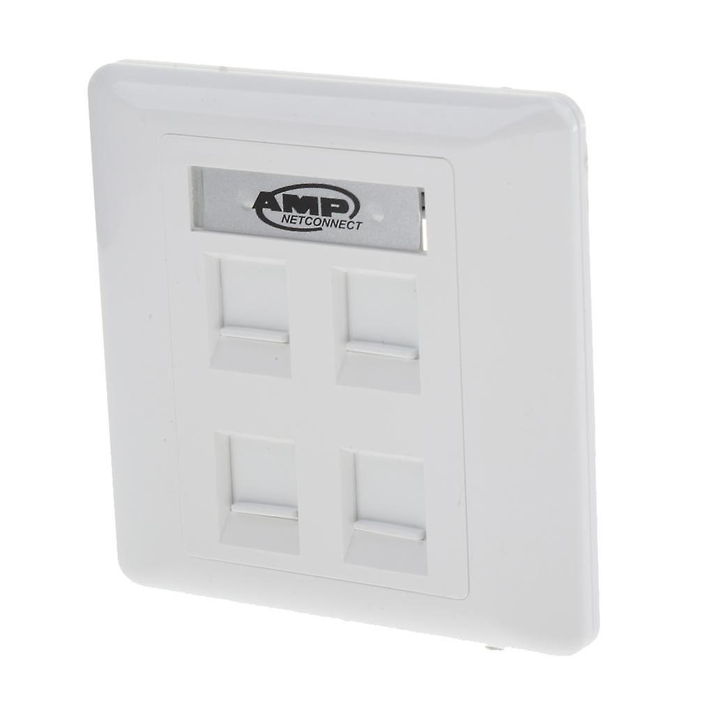 Quad Data Wall Outlet Face Plate 4 Port Rj45/rj11 Ethernet Network ...