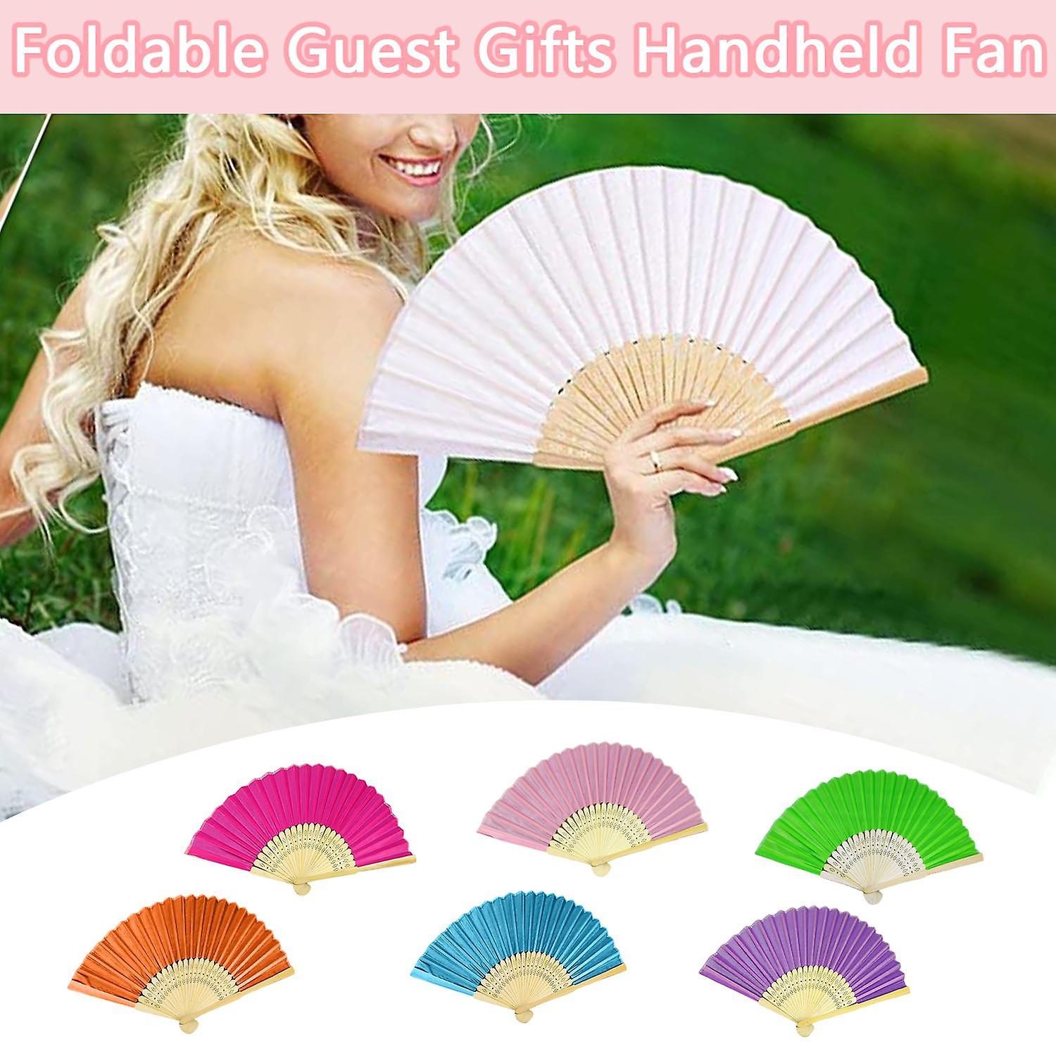 Handheld Fan Engraved Long-lasting Easy to Grip DIY Bamboo Folding ...