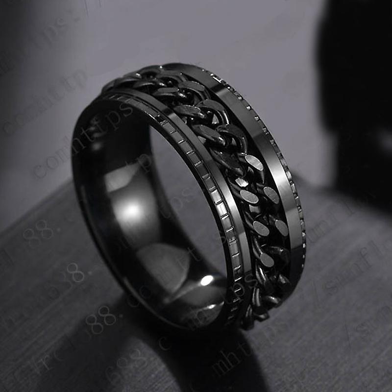 Rotatable Beers Bottle Opener Ring with Inner Rotating Chain Titanium ...