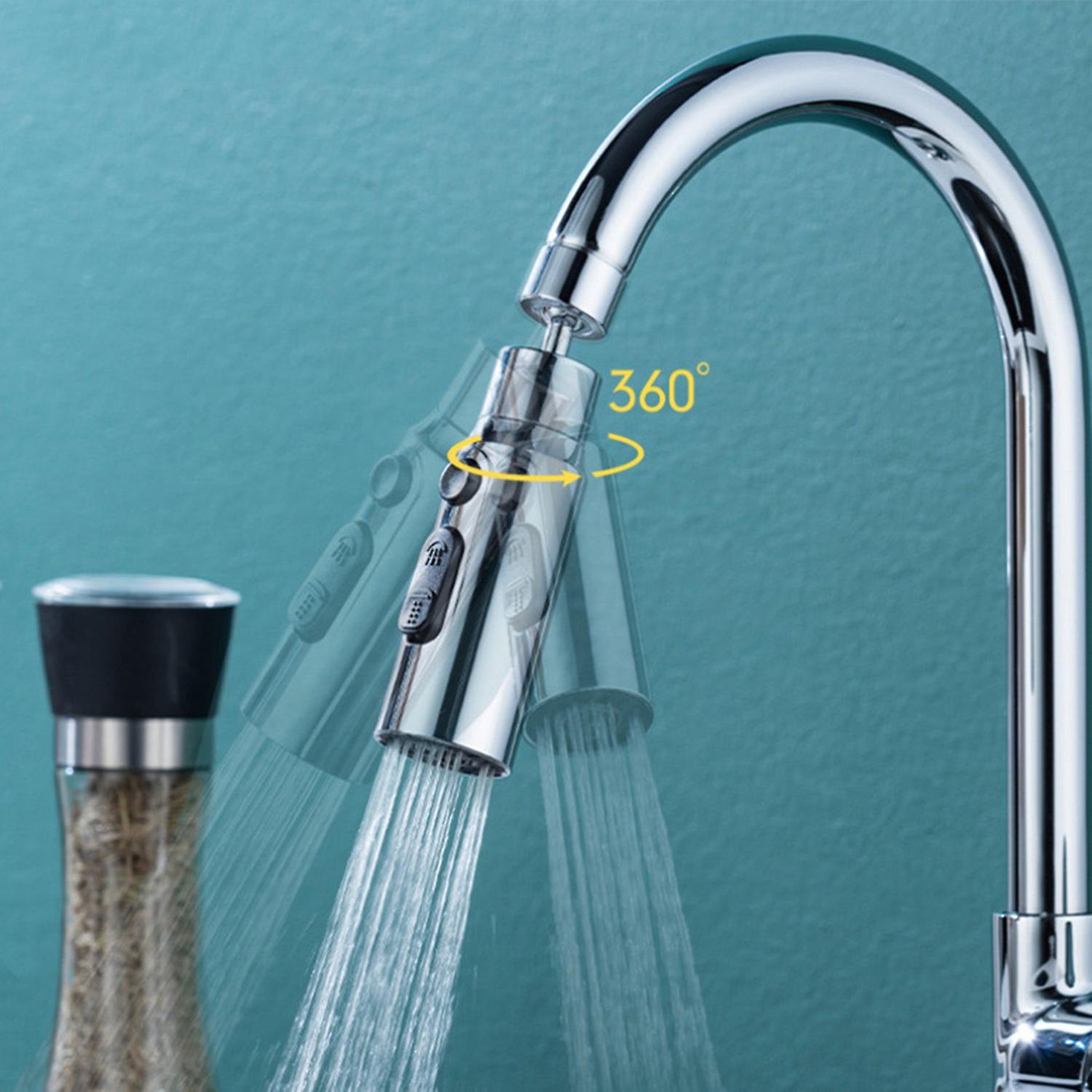 Kitchen Faucet Extender Aerator Splash Proof Spout 3 Function Kitchen ...