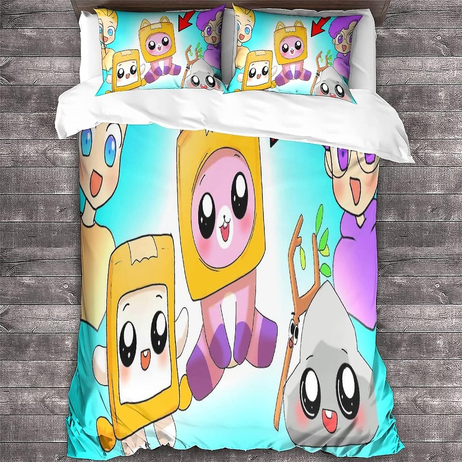 BARDYS Lankybox 3D Printed Duvet Cover Set Soft Microfiber Animation ...