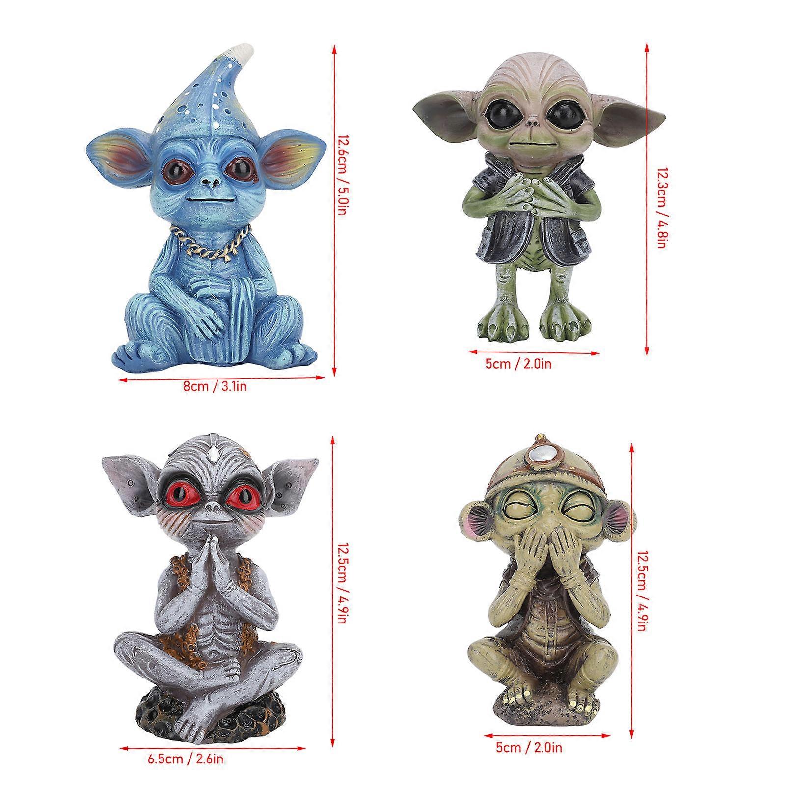 UFO Extraterrestrial Garden Alien Statues Figurine Resin Alien ...