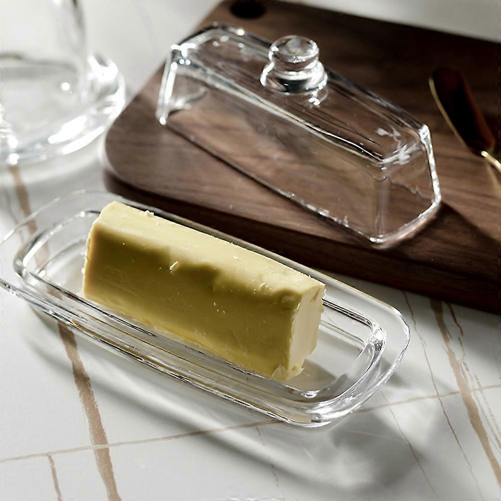 Glass Butter Dish with Lid Cream Cheese Dish Clear Butter Dish Butter ...