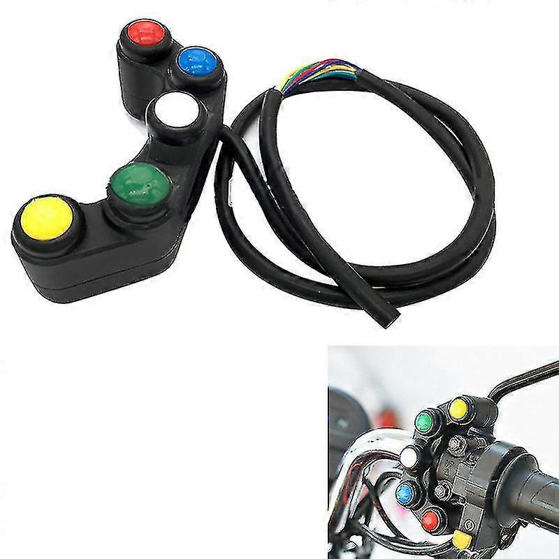 Universal 5 Button Array Motorcycle Switches Race Bikes 22Mm Handlebar ...