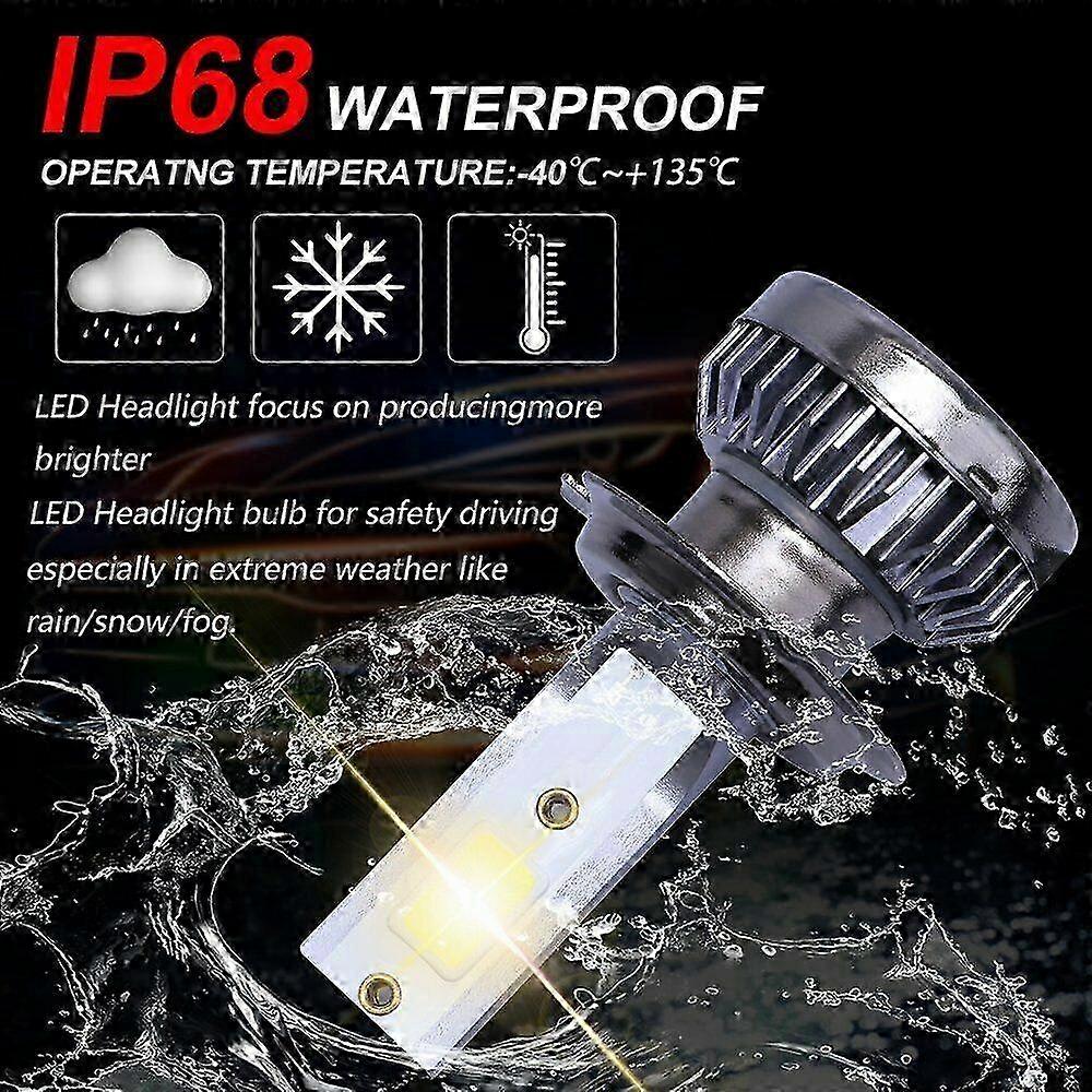 H7 LED Headlight Bulb Kit High Low Beam 120W 26000LM Super Bright 3000K ...