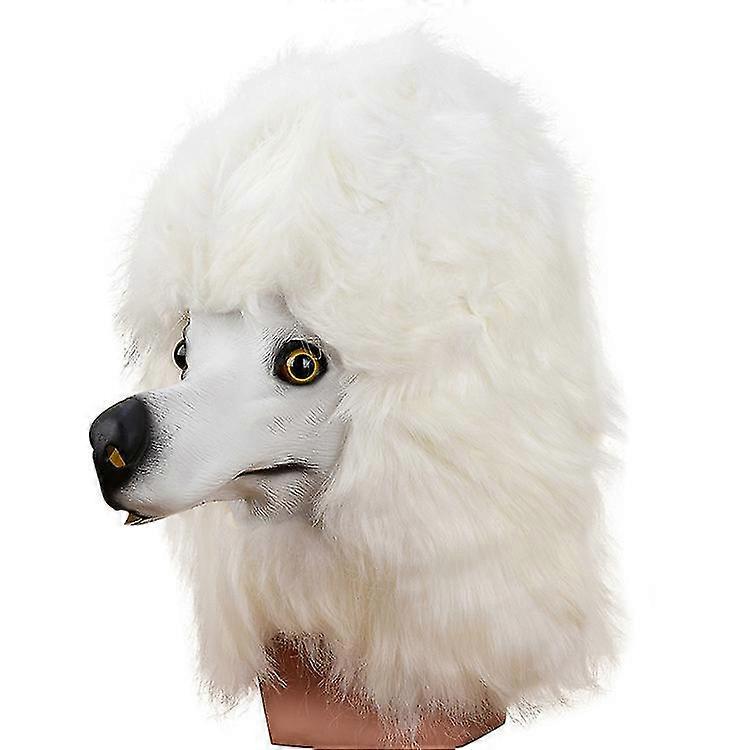 Dog Head Mask Poodle Mask Halloween Animal Latex Headgear For Halloween ...