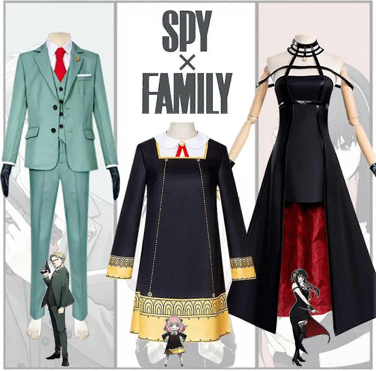 Anime Spy Family Anya Forger Cosplay Costume Outfit Full Set Yor Forger ...