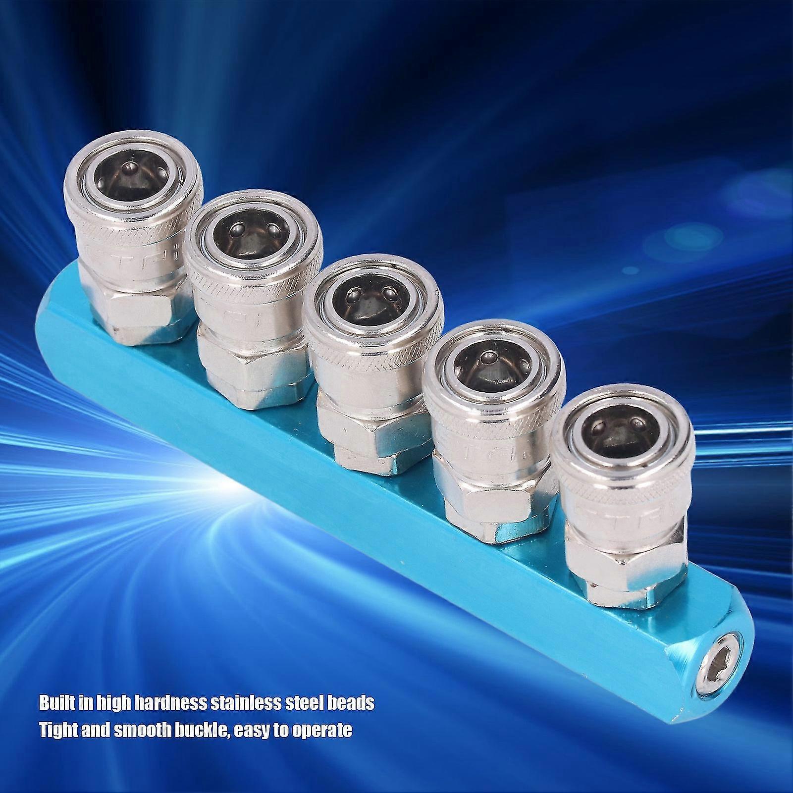 Pneumatic Manifold G1/4 Air Distribution Block with Straight Connector ...