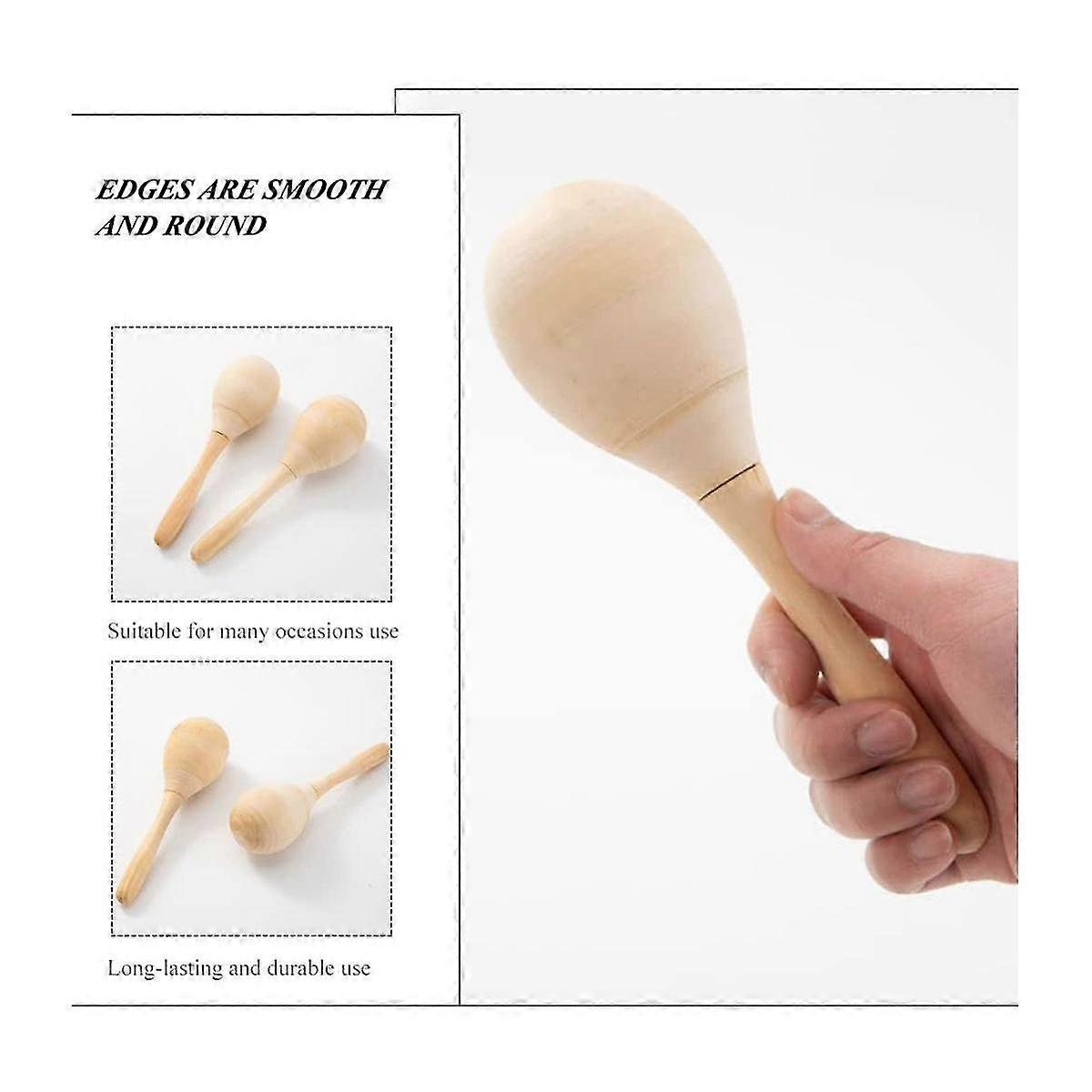10pcs Maracas Hand Percussion Rattles Diy Wood Maracas With Crisp Blow ...