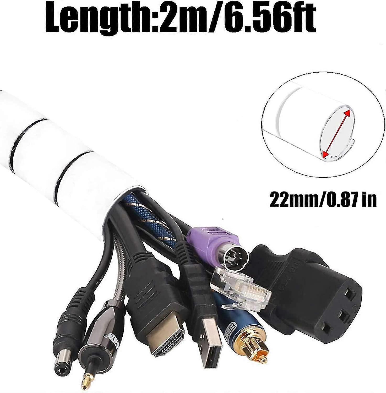 Cable Cover, 2m Flexible Electrical Cable Management Sheath For Storing ...
