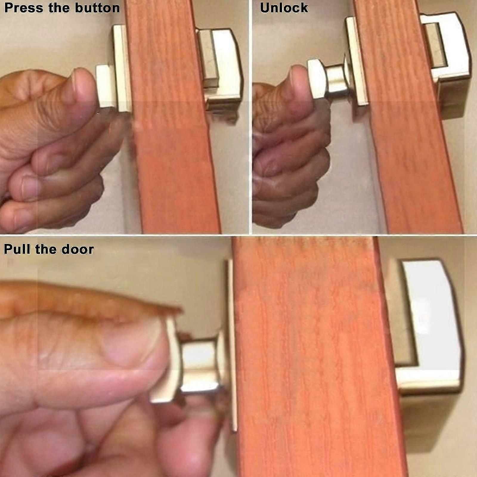 Push Button Latch Push Door Lock Catch Kit - 5 Pcs Keyless For Wardrobe ...