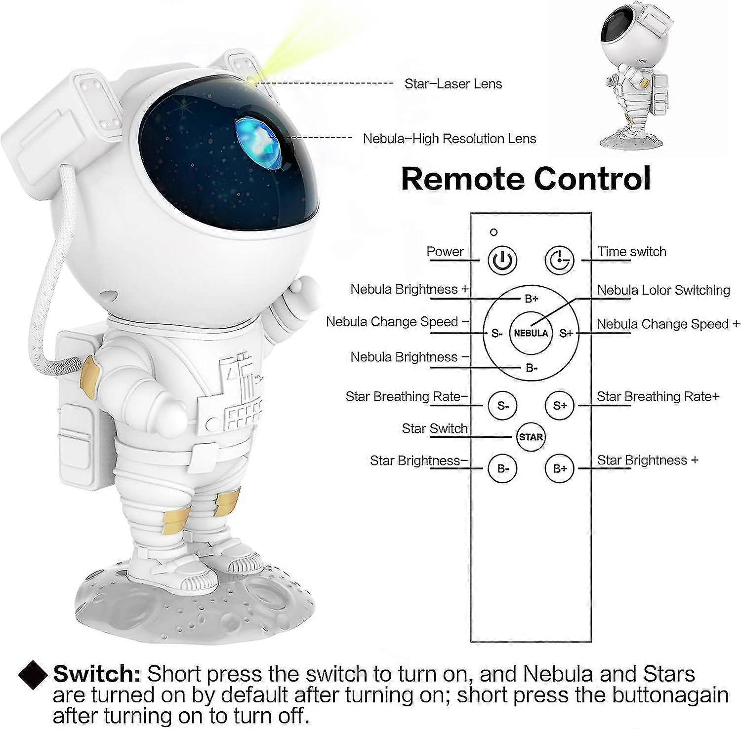 Astronaut Galaxy Projector Starry Sky Night Light, Astronaut Star ...