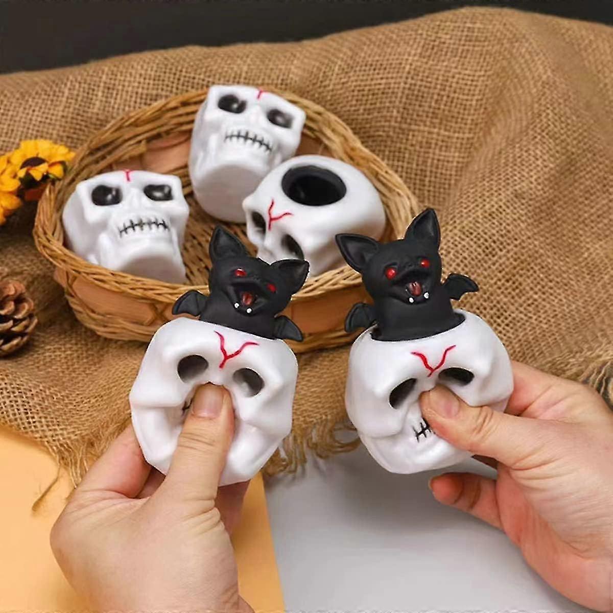 5pcs Squeeze Skull Toy Decompression Bat Skull Cup, Easter Fidget Toys ...