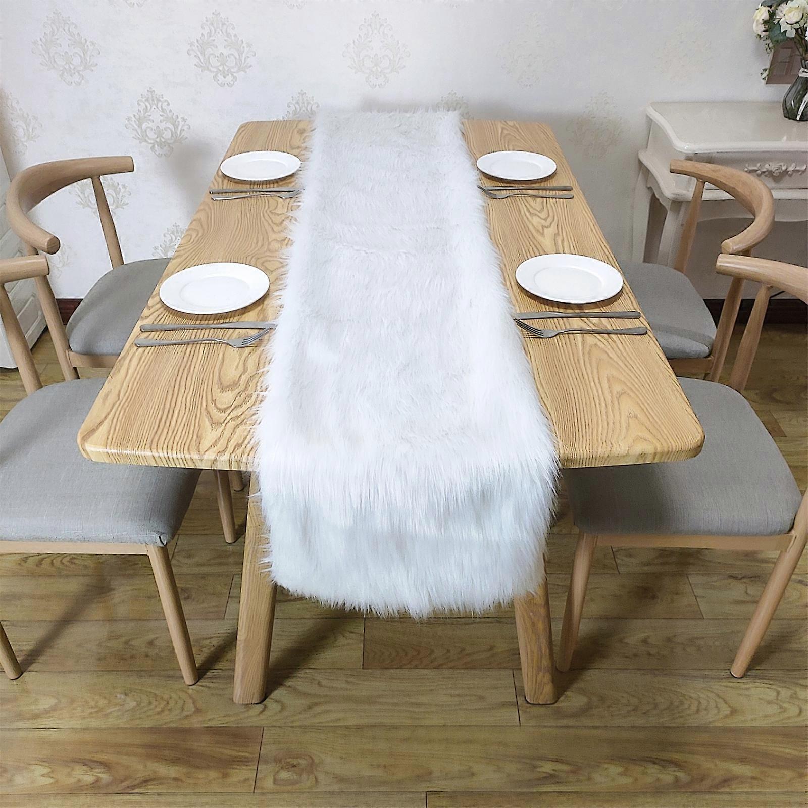 Brand New Table Runner Christmas Table Runner Faux Fur Fur Runner White ...
