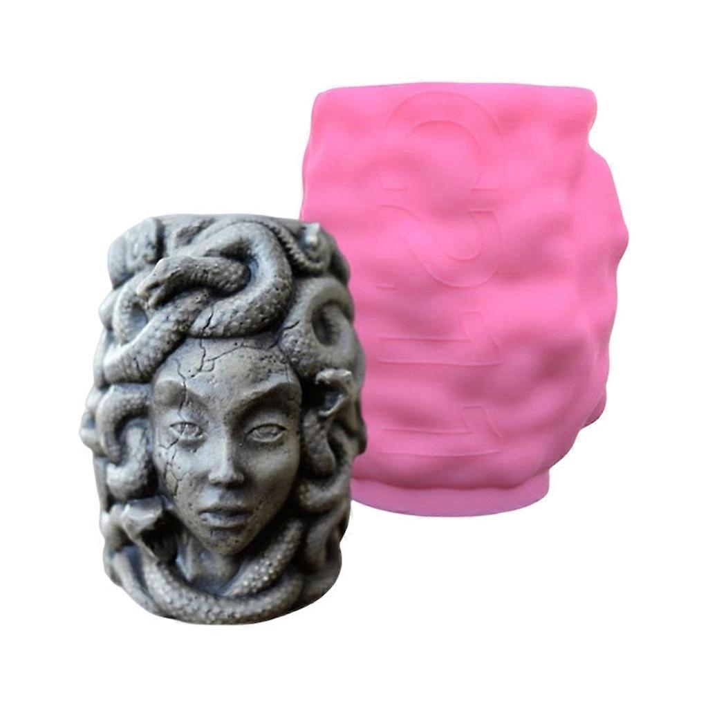 Pot Silicone Mold Snake Girl-Head Planter Vase Mold Pen Holder Mold for ...