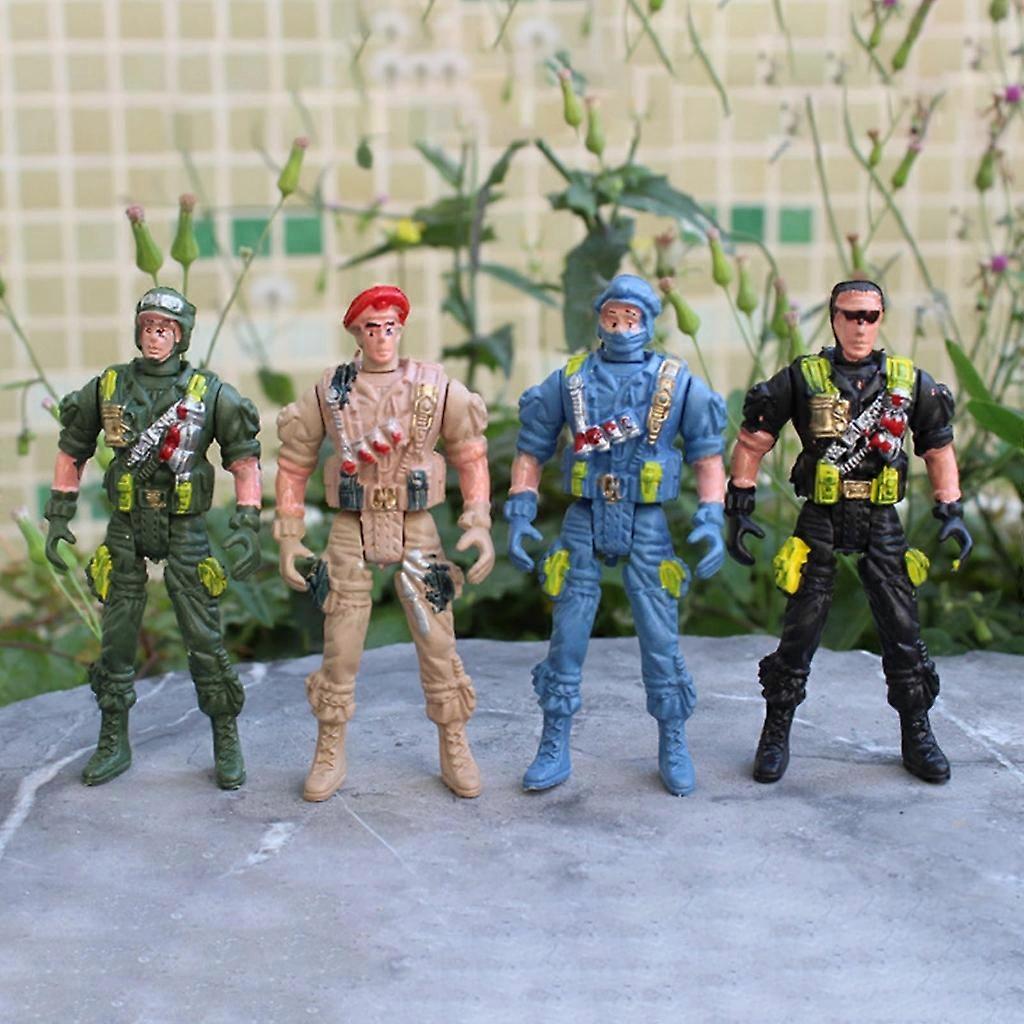 Army Men Toy Soldiers 4in Action Figures 8 Piece Set for Kids Boys ...