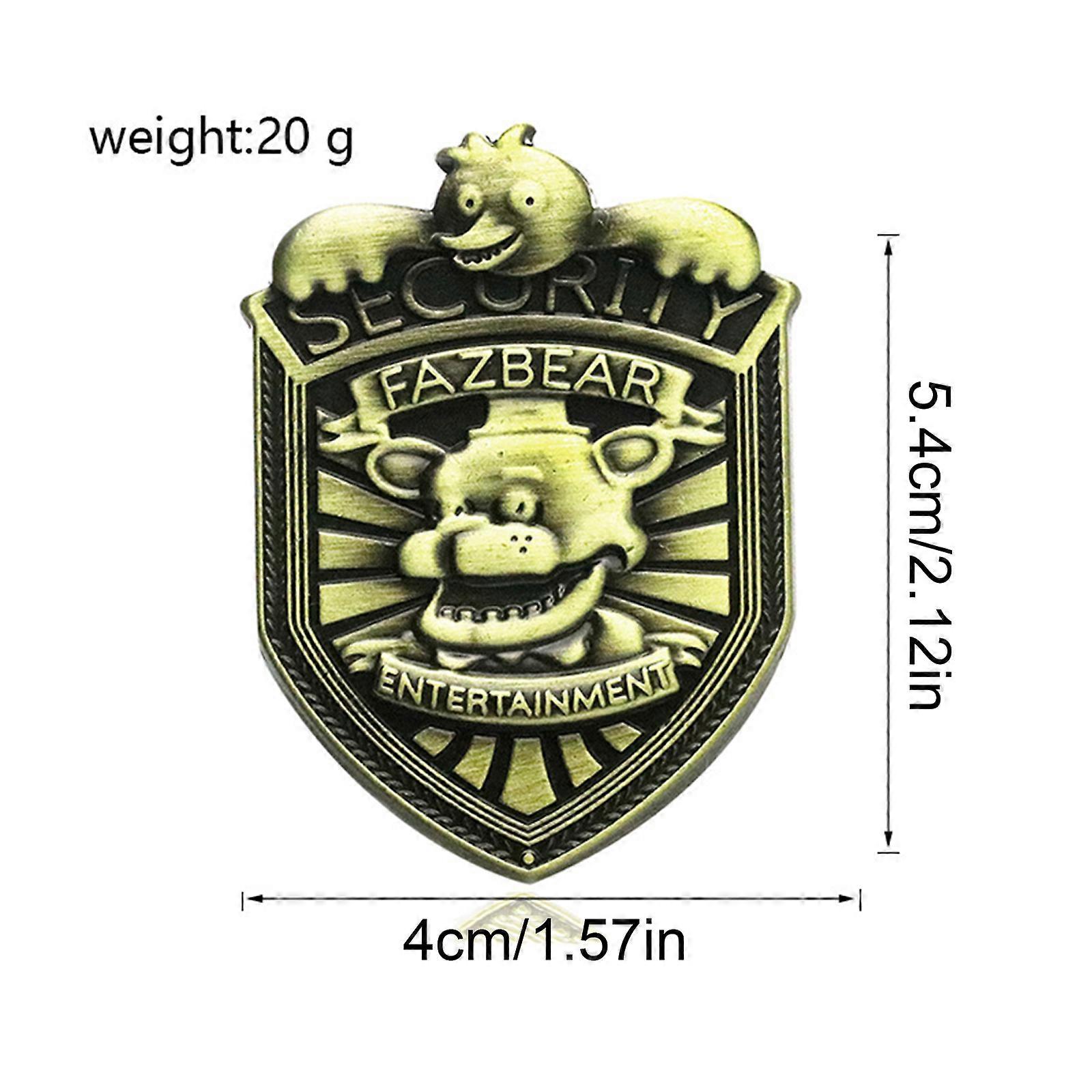 FNAF Security Guard Badge - Freddy Fazbear's Night Guard Pin Kids Toys ...