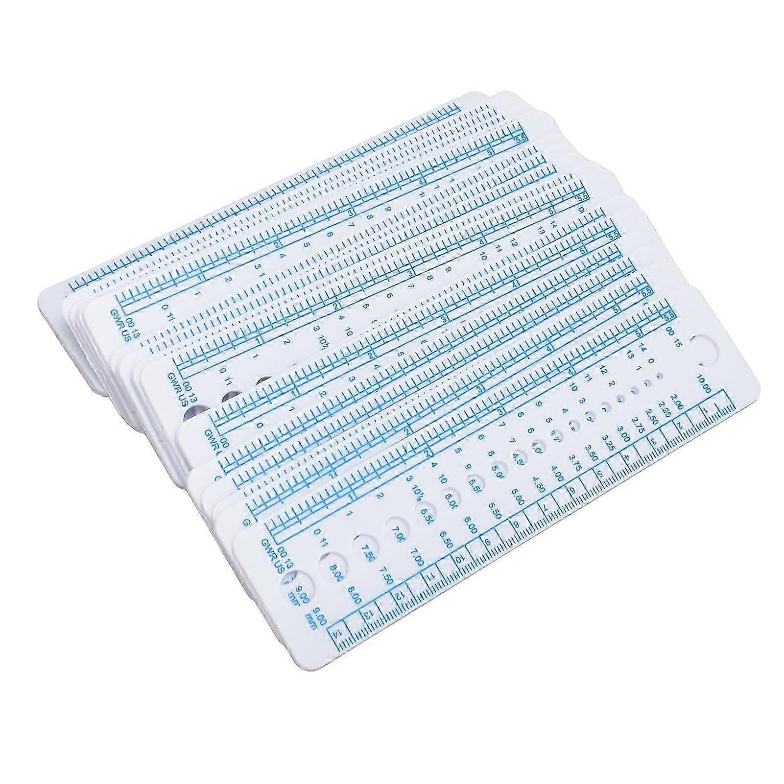 20pcs Knitting Needle Gauge Ruler Soft Plastic Knit Measure Size Ruler ...