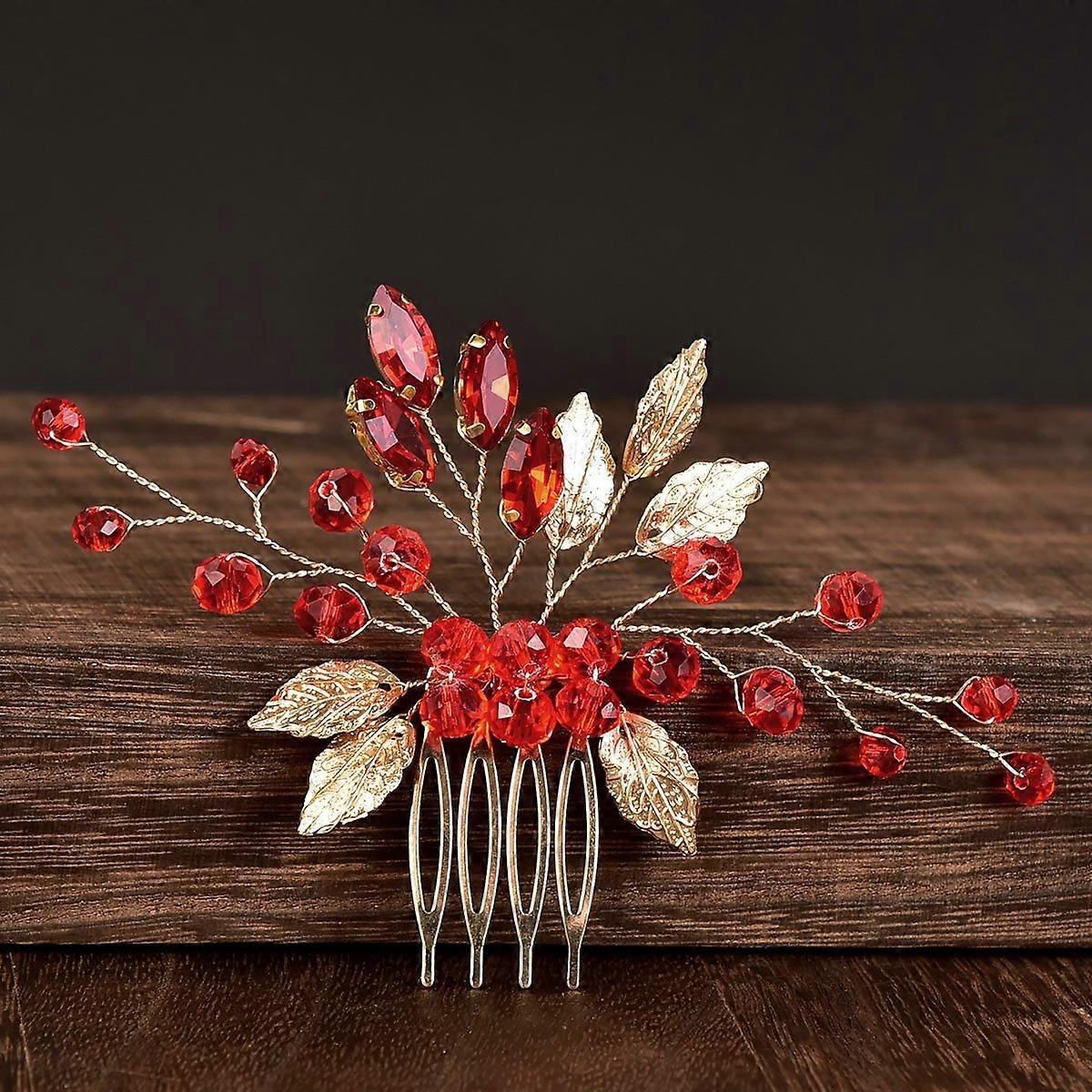 Crystal and leaf wedding hair comb, versatile design, 14*8cm, elegant ...