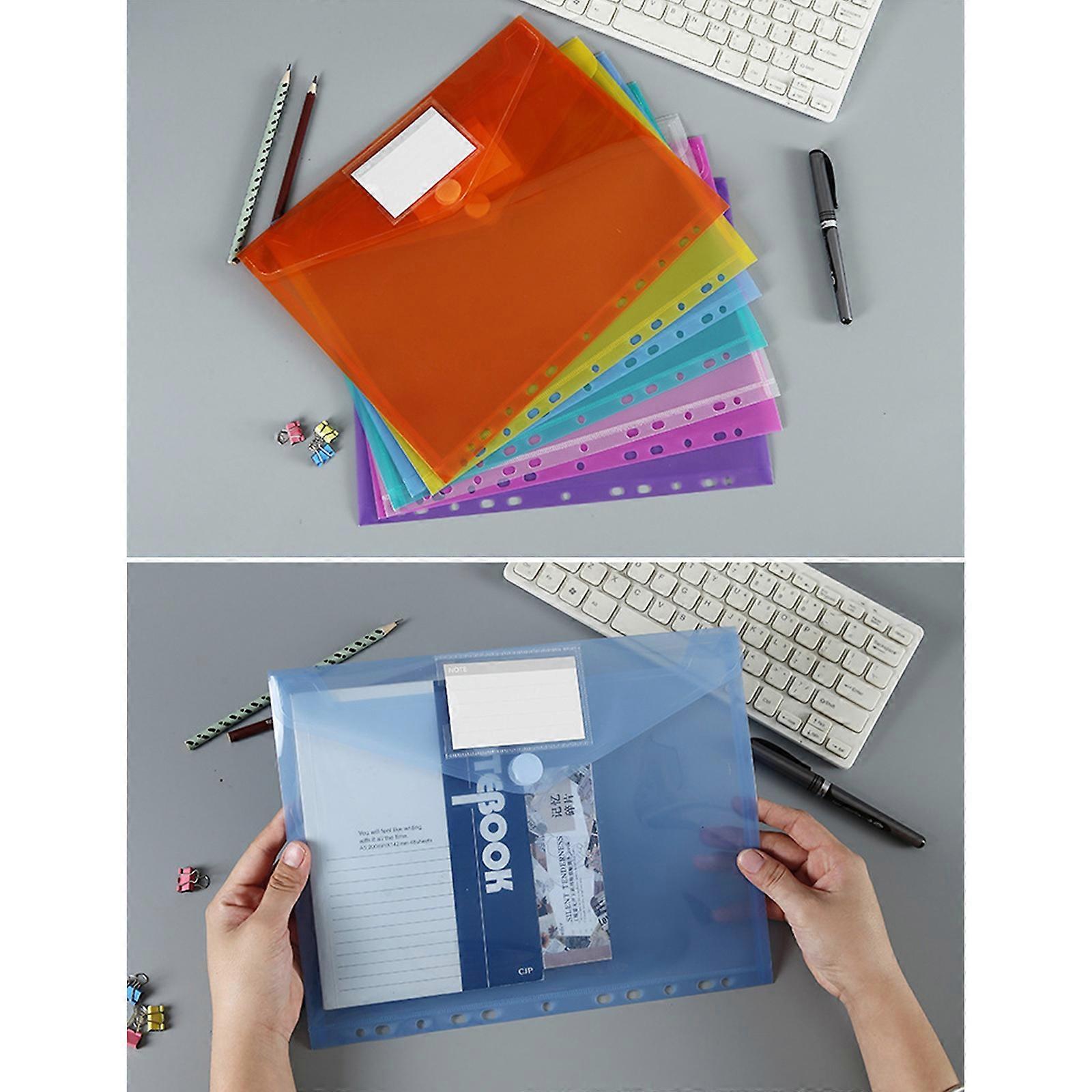 A4 File Folder Clear File Bag 11 Hole Edge Document Folder with Label ...