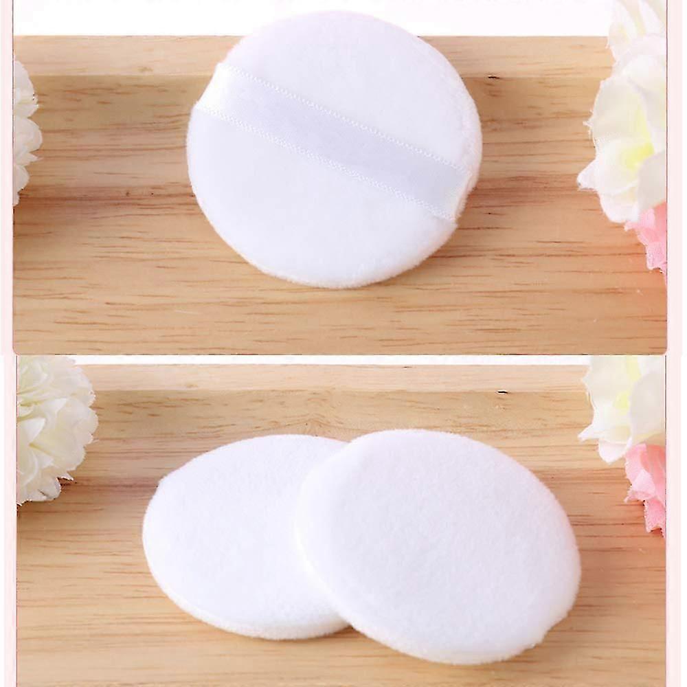 5 PCS Pure Cotton Powder Puffs with Strap, 3-Inch Normal Size for ...