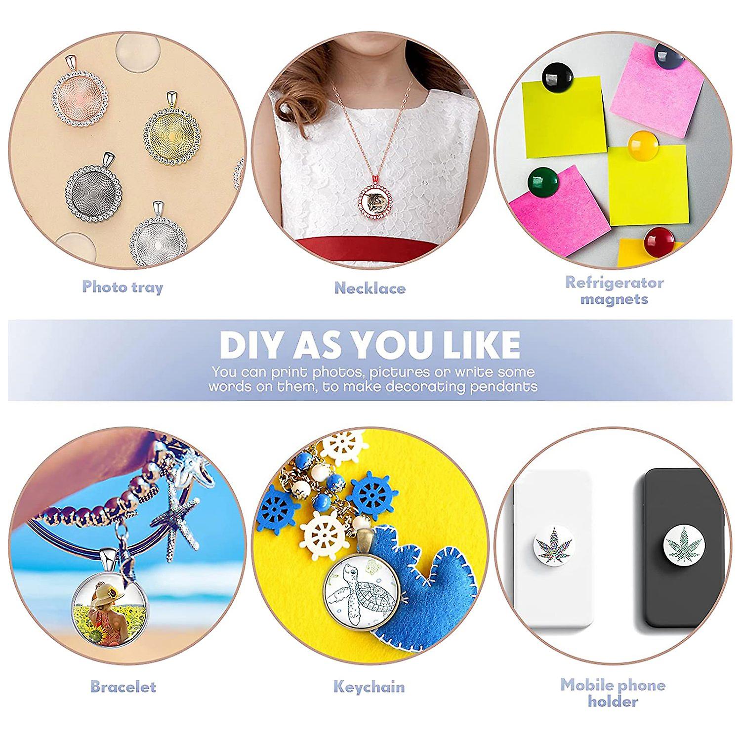 Sublimation Aluminum Stickers Set Round Bezel Pendant Tray Aluminum ...