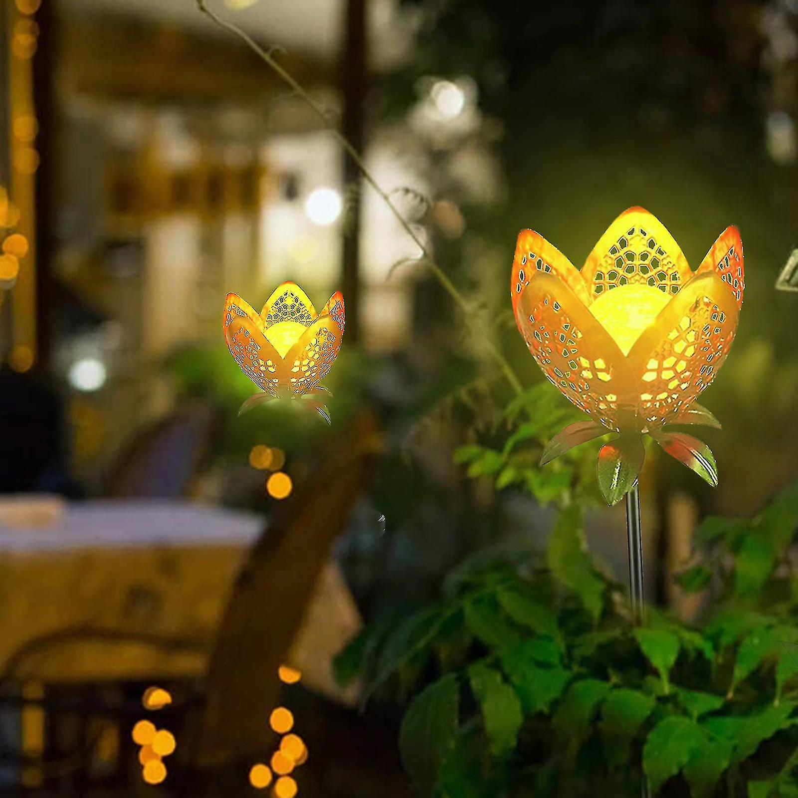 Solar Flower Wrought Iron Hollow Flower Lamp Lawn-lamp Led Lamp Garden ...