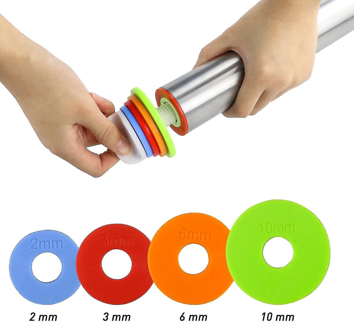 Adjustable Pastry Roller, Pastry Roller With Rings, Stainless Steel ...