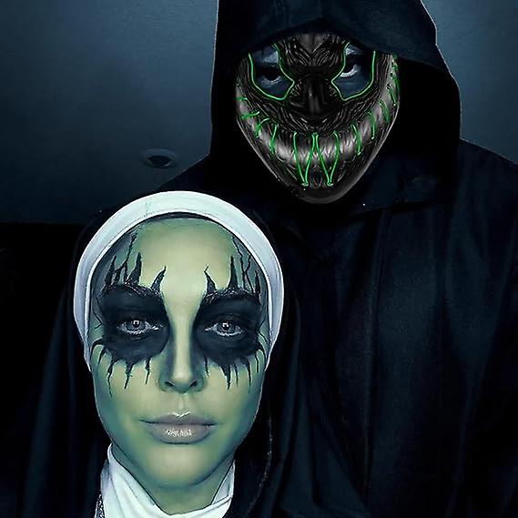 LED Halloween Masks with 3 Lighting Modes, Demon Face Masks, Halloween ...