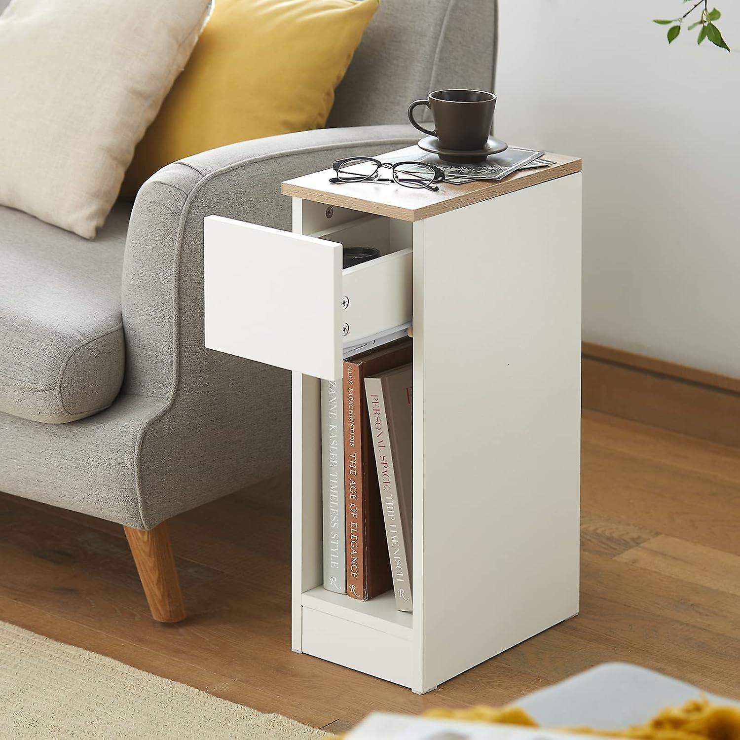 SoBuy FBT111-WN,Slim Bed Side Table Sofa Narrow Side Table Nightstand ...
