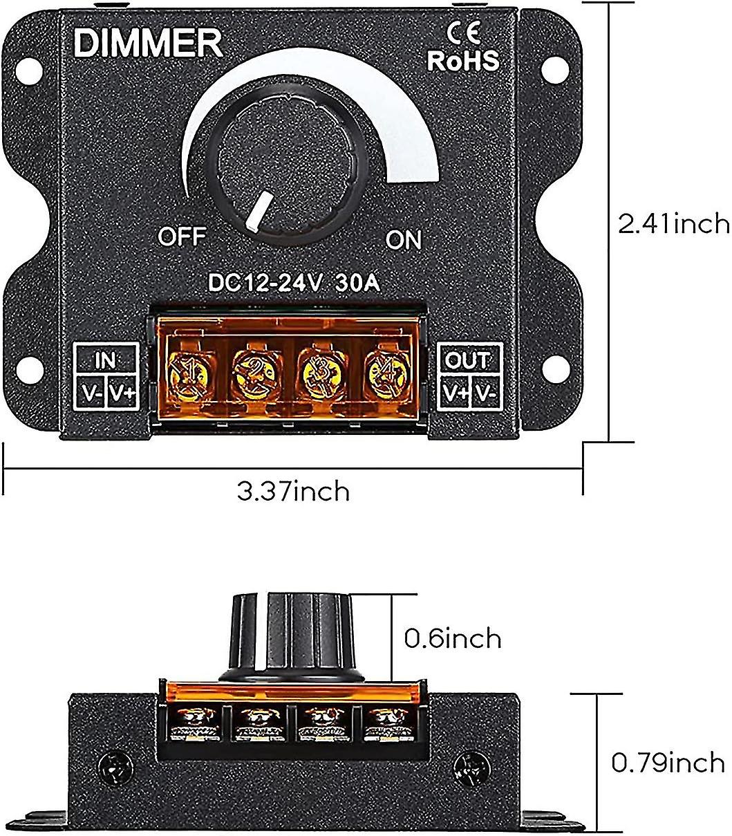 12V/24V DC LED PWM Dimmer Controller ON/Off Switch with Metal Shell for ...