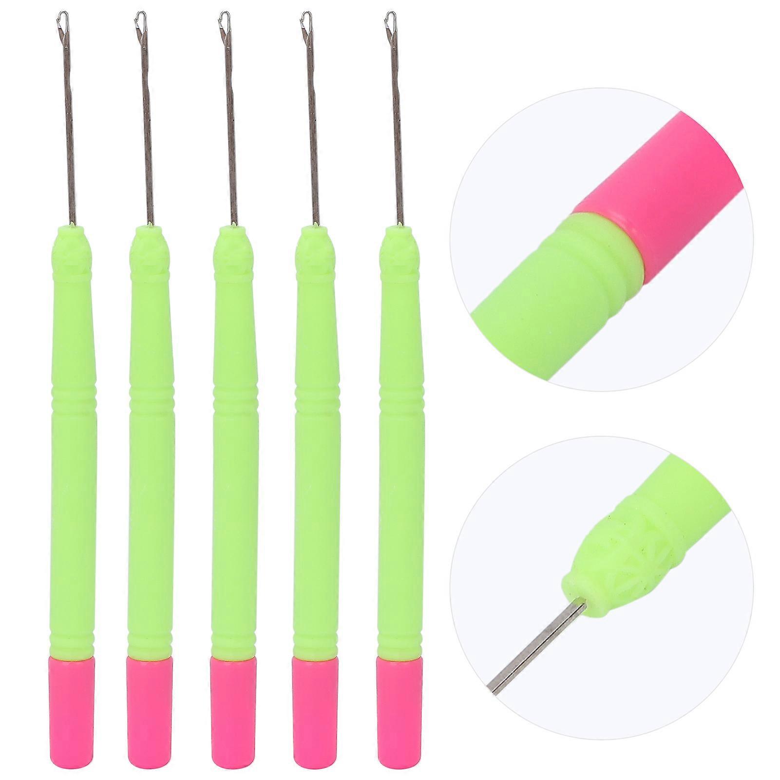 Plastic Crochet Hair Extension Hook Tool for Braiding with Green Handle ...