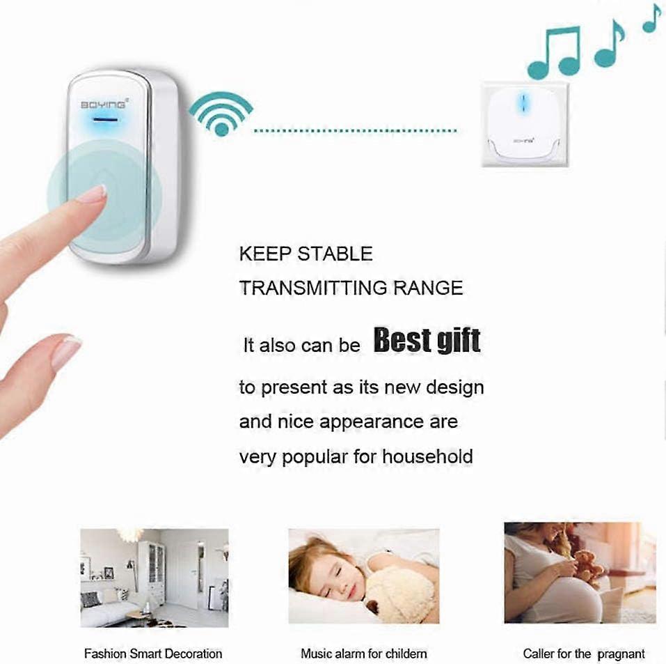Wireless doorbell, 280 m wireless range, 58 ring tones, 4 volume levels ...