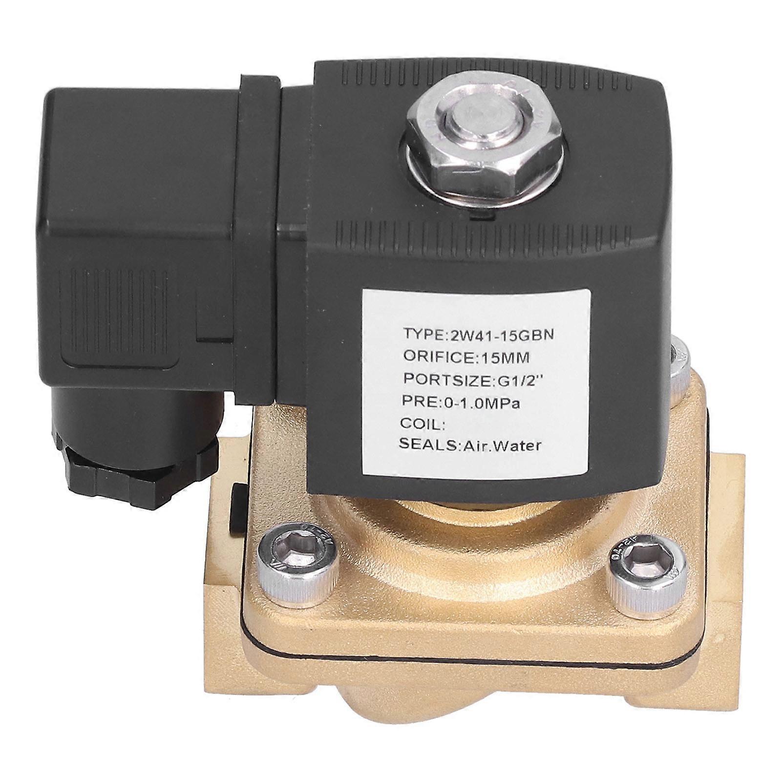 2 Way Solenoid Valve Brass Solar Electric Normally Closed Pipeline Inlet Control Parts G1/2inDC ...