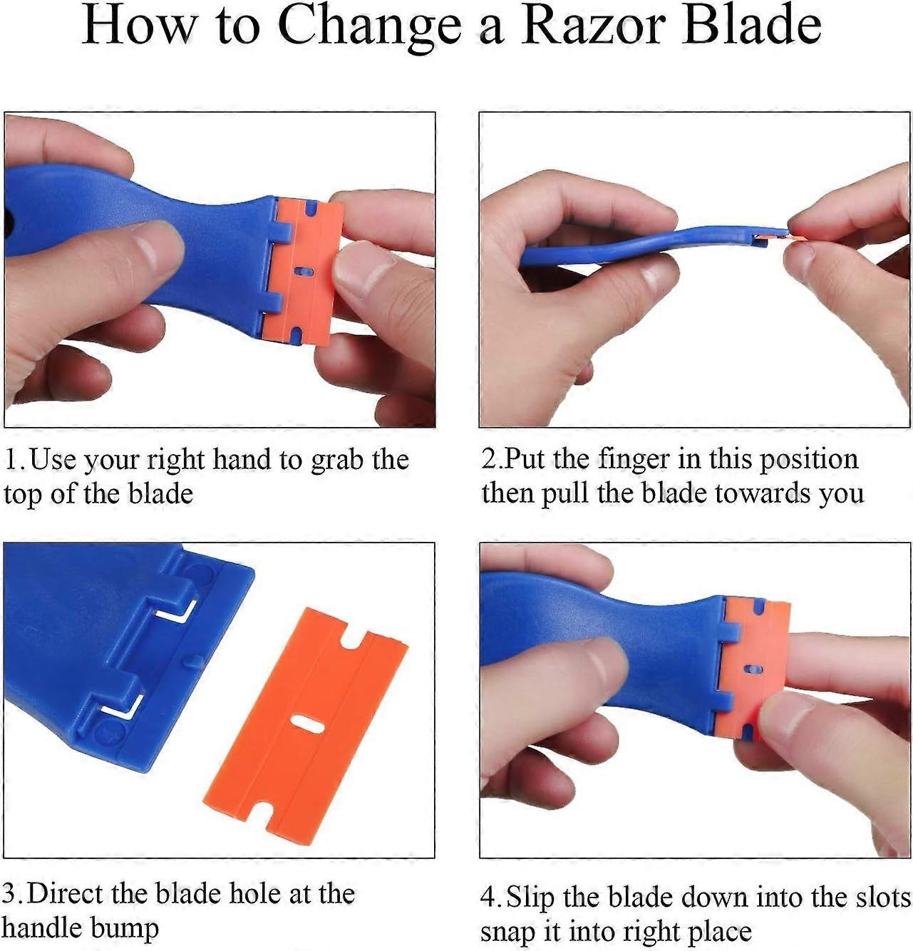 4 Pieces Plastic Razor Scraper Tools with 100 Pieces Plastic Razor ...