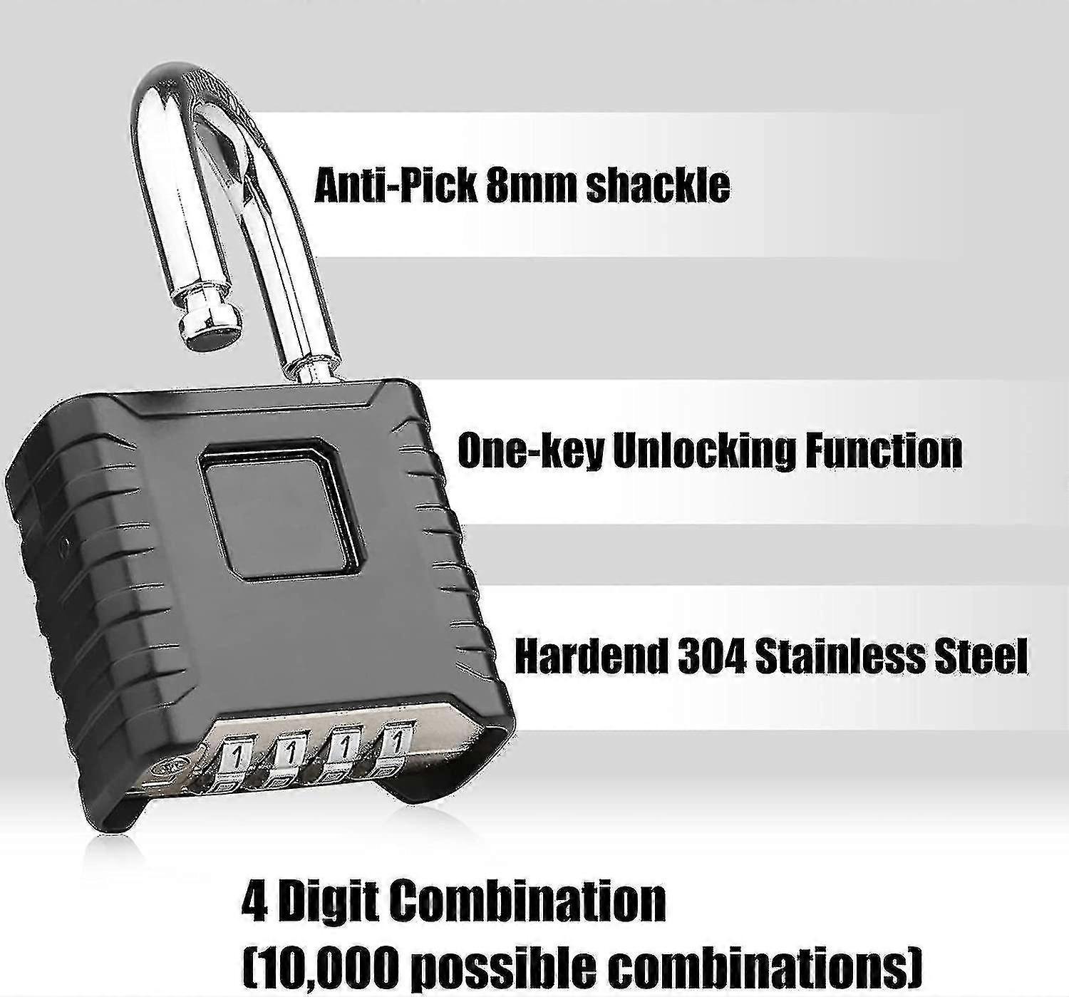 Heavy Duty Combination Padlocks Outdoor, [weatherproof] 53mm Large 4 ...