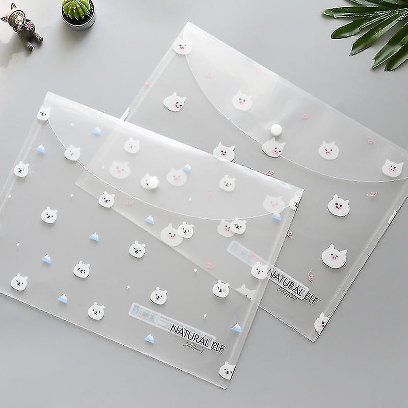 File Folders A4 Button Document Bags Transparent Folder For Office ...