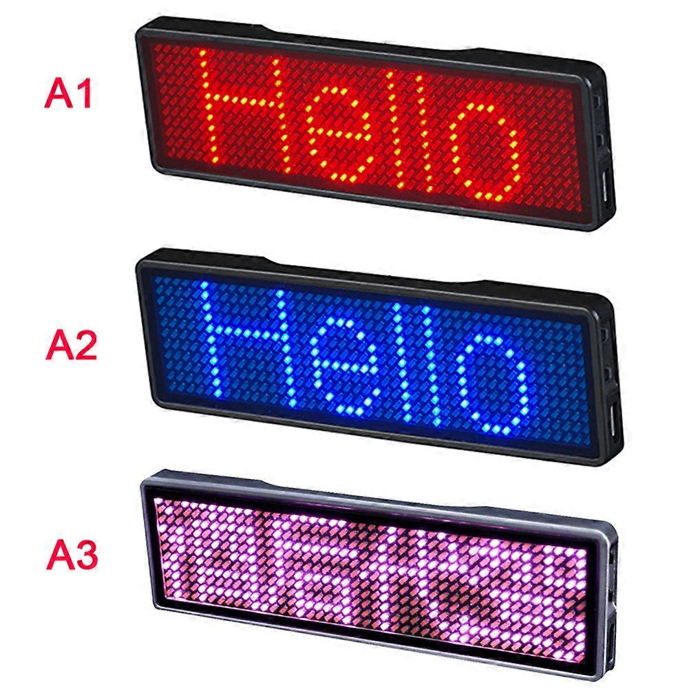 Rechargeable Bluetooth LED Badge DIY Programmable Digital Name Tag for ...