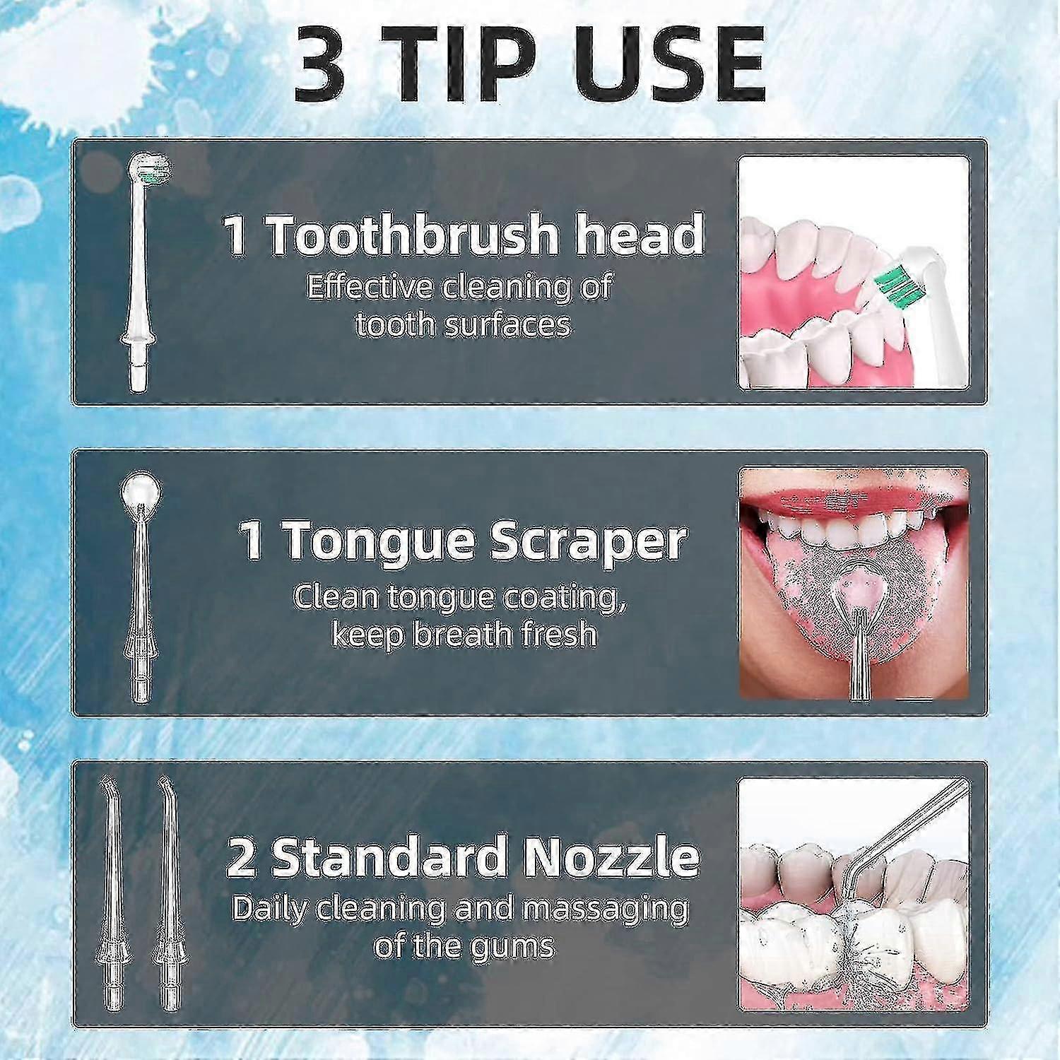 Water Flosser Rechargeable Mouth Irrigator For Teeth Cleaner | Fruugo UK