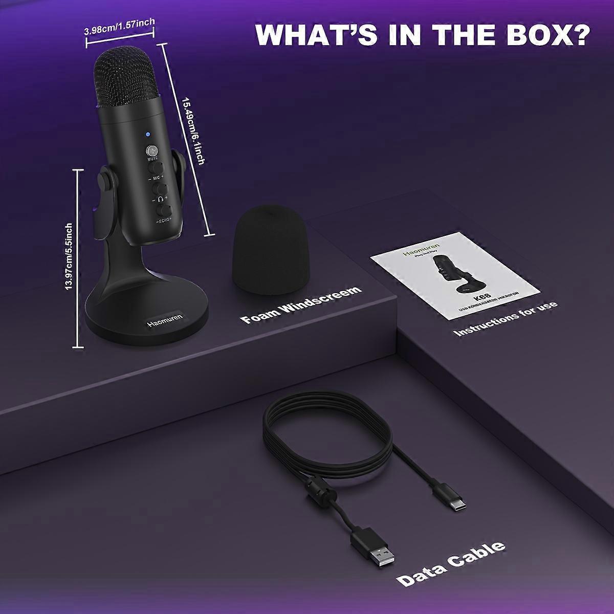 USB Microphone, Condenser Computer PC Mic, Plug&Play Gaming Microphones ...