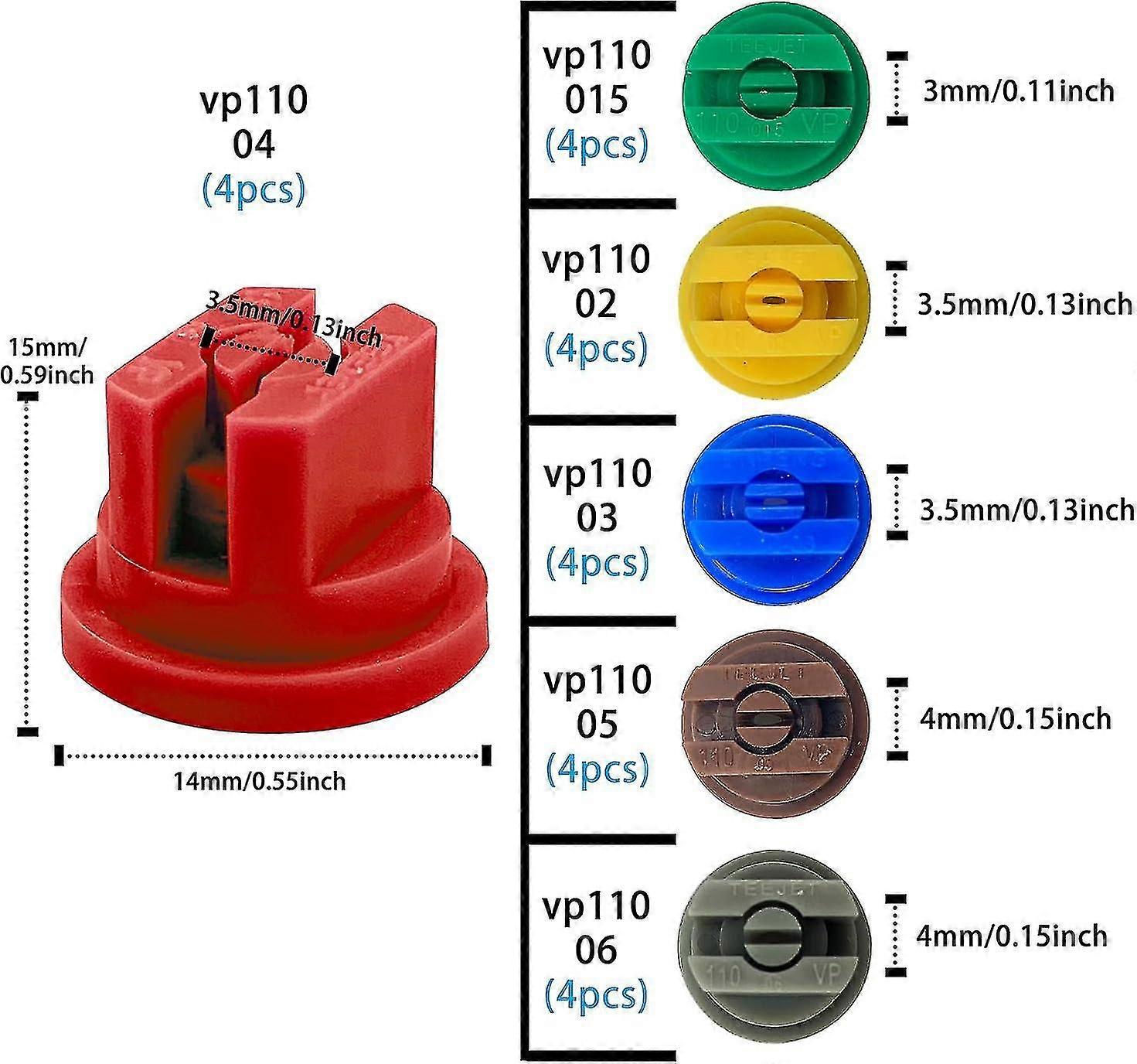 24pcs 110 Degree Spray Nozzles Plastic Fan Shape Spray Nozzles for ...