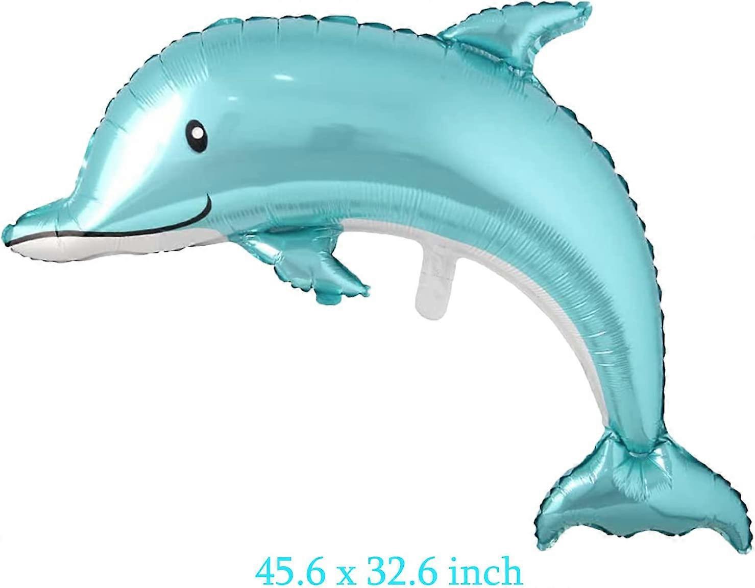 2Pcs Dolphin Balloons Giant Ocean Animal Foil Balloons for Birthday ...