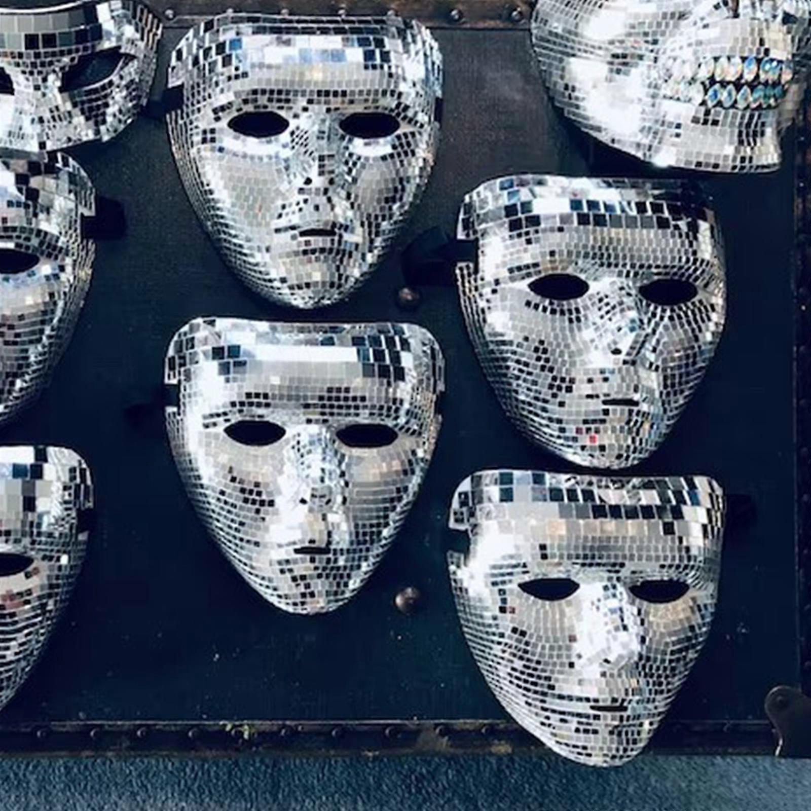 New Party Mask Shiny Mirror Mask Glitter Face Disco Ball For Dj Stage ...